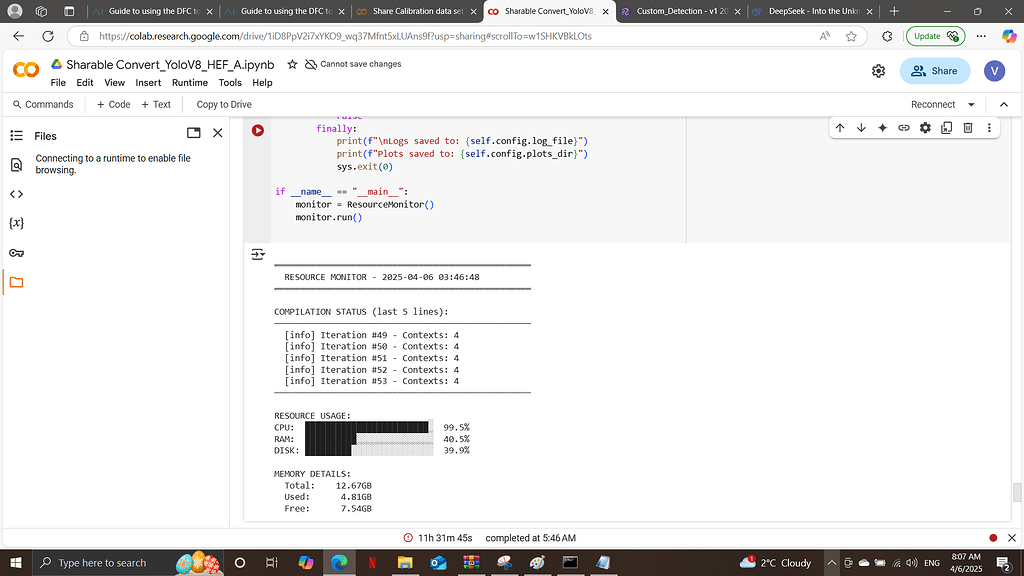 Time Required to Compile Quantized HAR Files to HEF Format? - General ...